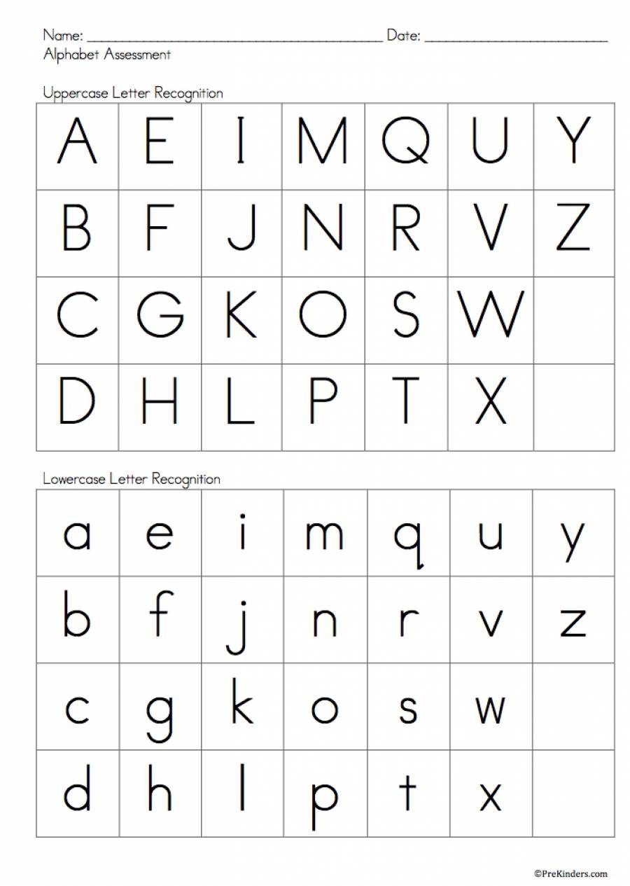 Uppercase Letter Recognition Assessment - WorksheetsCity