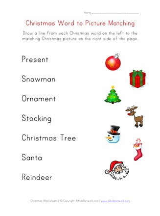 Christmas Matching Worksheets - WorksheetsCity