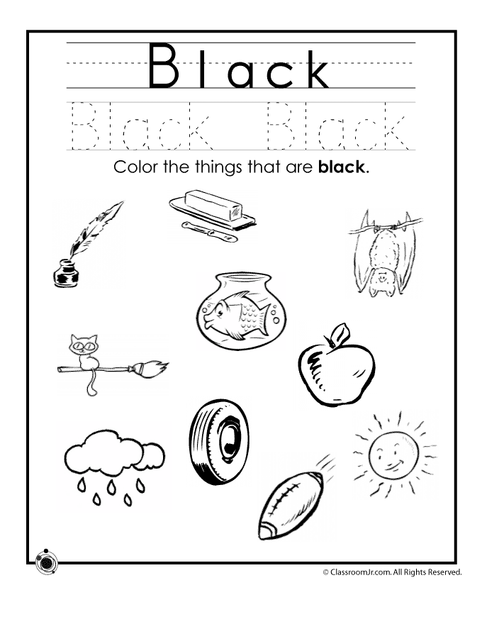 Coloring Black Pictures Worksheets - WorksheetsCity