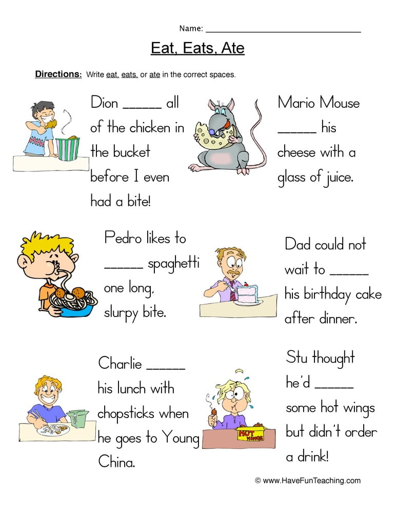 Eat Eats Ate Fill In The Blanks Worksheets WorksheetsCity Eat Eats Ate Fill In The Blanks Worksheets WorksheetsCity