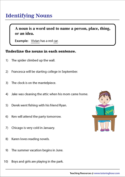 Nouns Identification Worksheets - WorksheetsCity