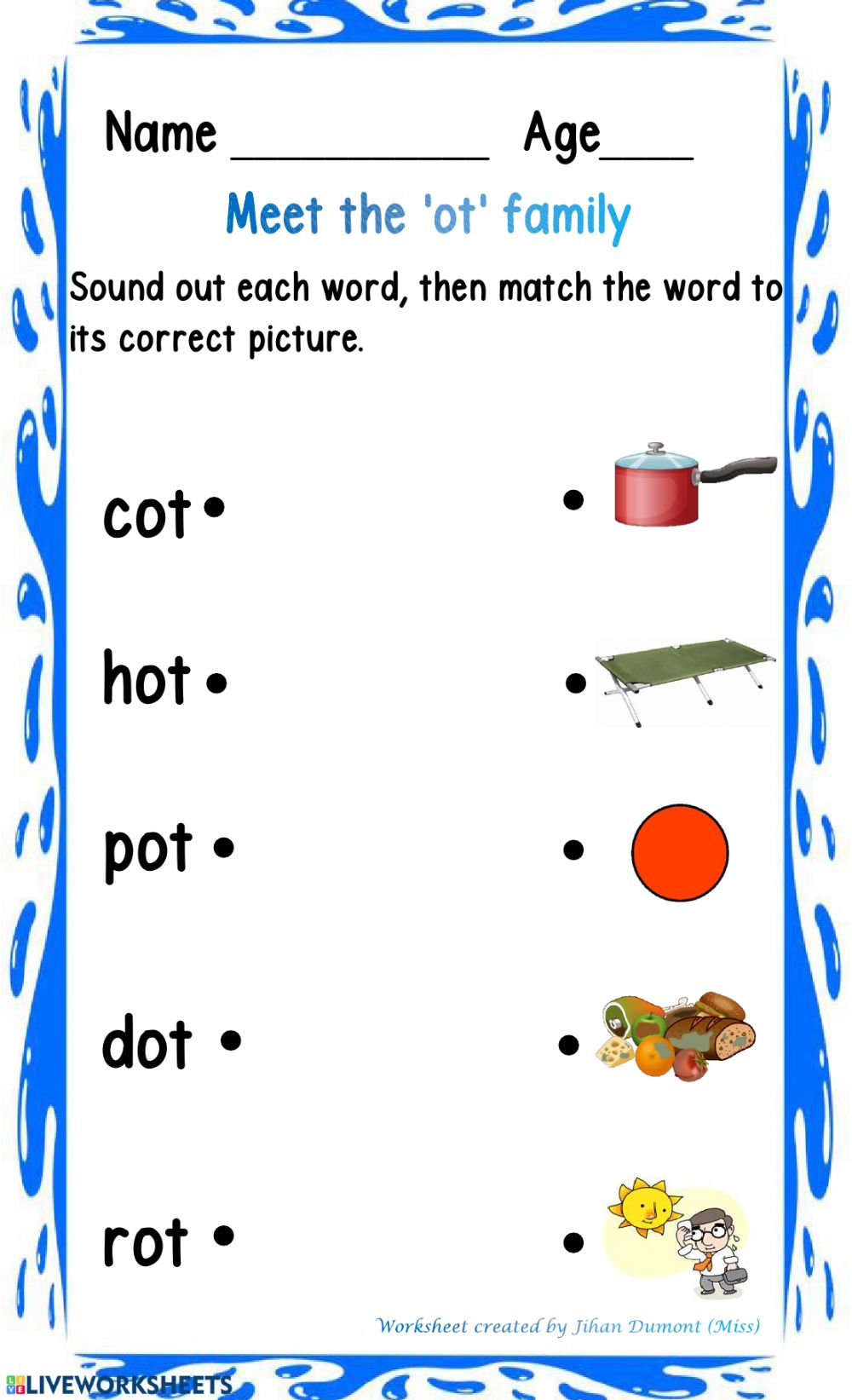 OT Word Family Worksheets WorksheetsCity OT Word Family Worksheets WorksheetsCity