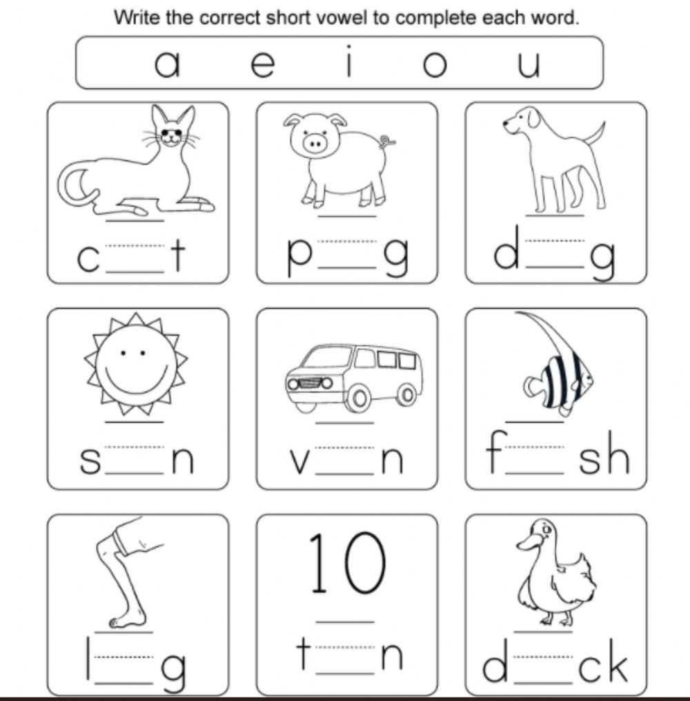 Short Vowel A Worksheets - WorksheetsCity
