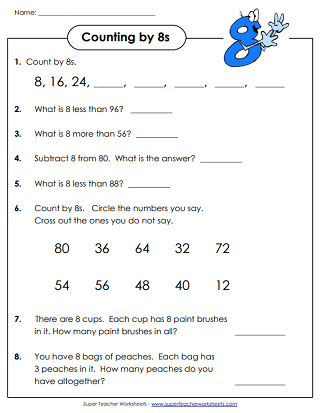 Skip Count By Eight Worksheets - WorksheetsCity