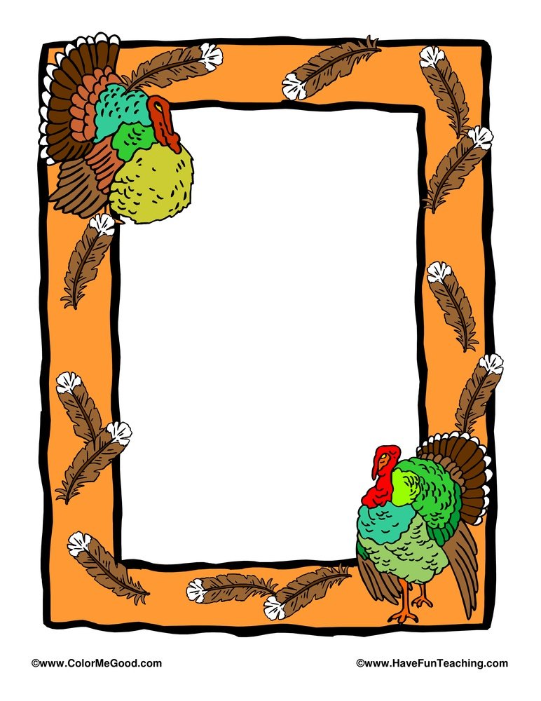 Thanksgiving Turkey Outline Writing Paper - WorksheetsCity