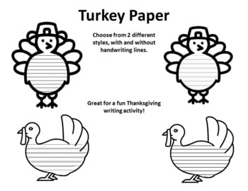 Thanksgiving Turkey Outline Writing Paper – WorksheetsCity