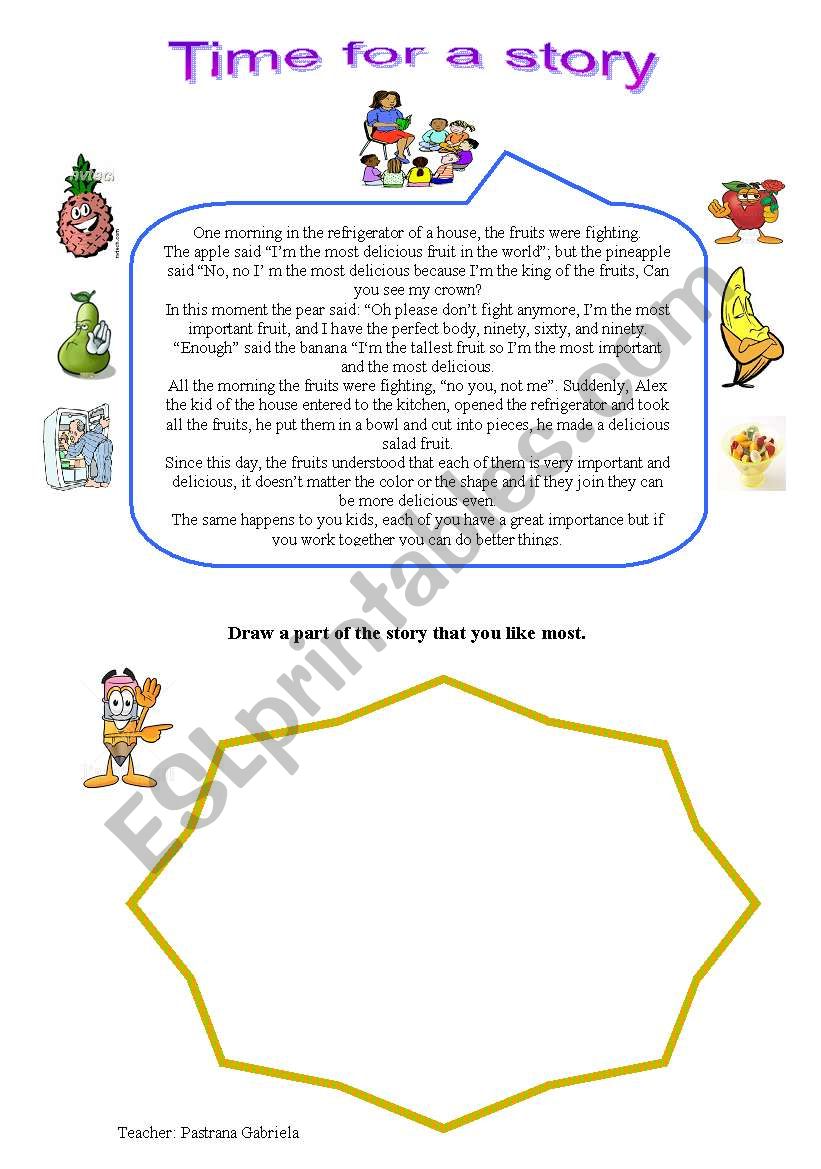 You Write The Story Fruit Picture Worksheets - WorksheetsCity