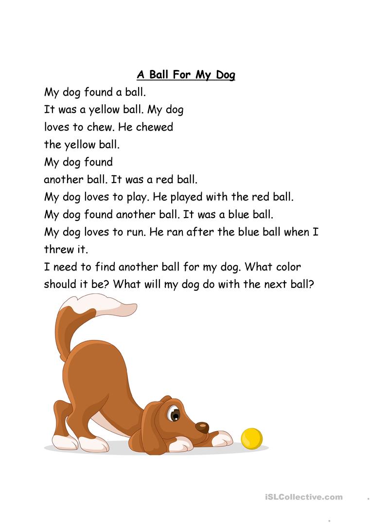 My Pet Dog Reading Comprehension Worksheets - WorksheetsCity