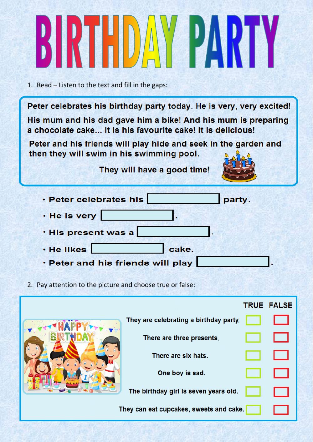 Pool Time Reading Comprehension Worksheets - WorksheetsCity