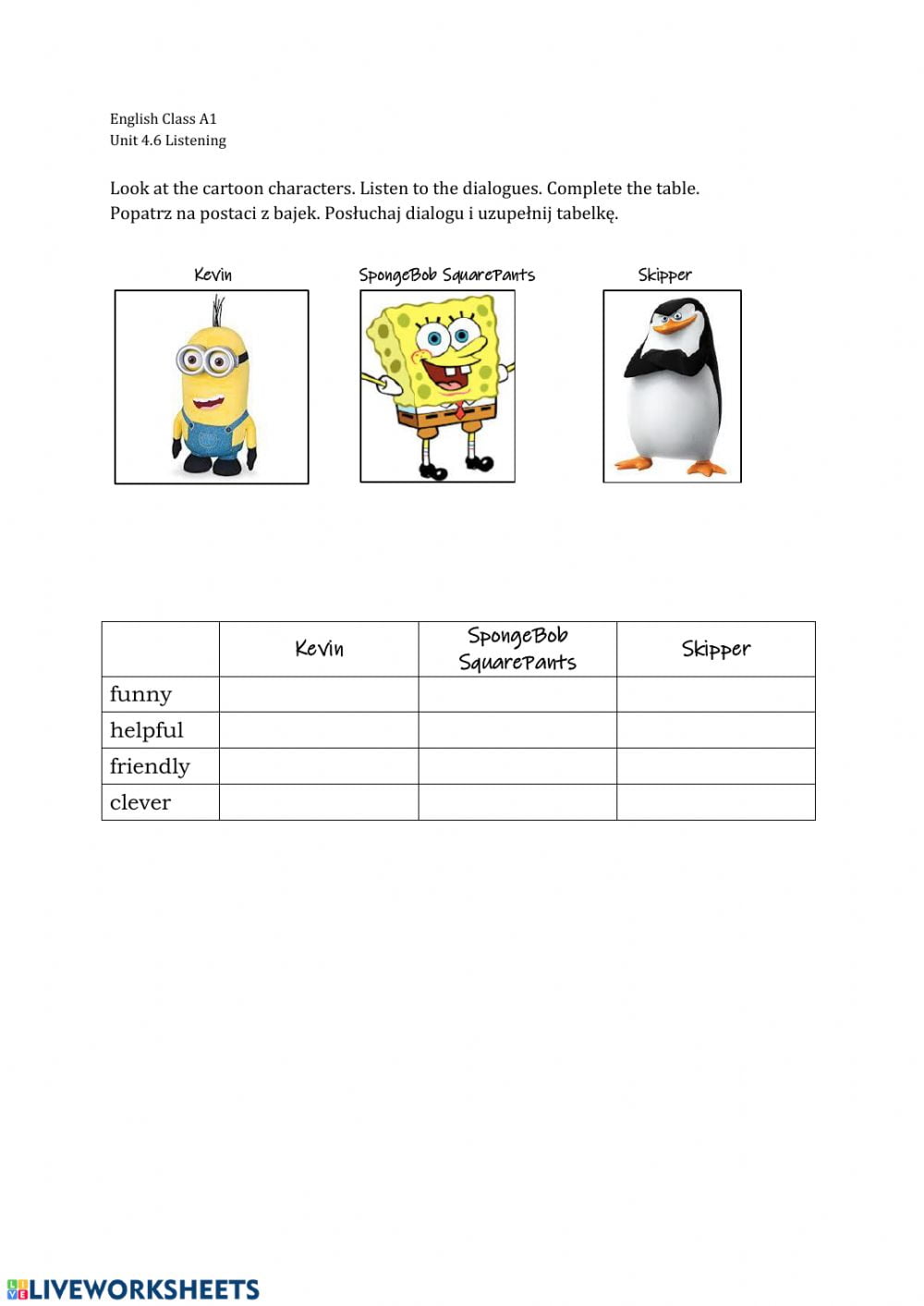Cartoon Character Dialogue Worksheets - WorksheetsCity