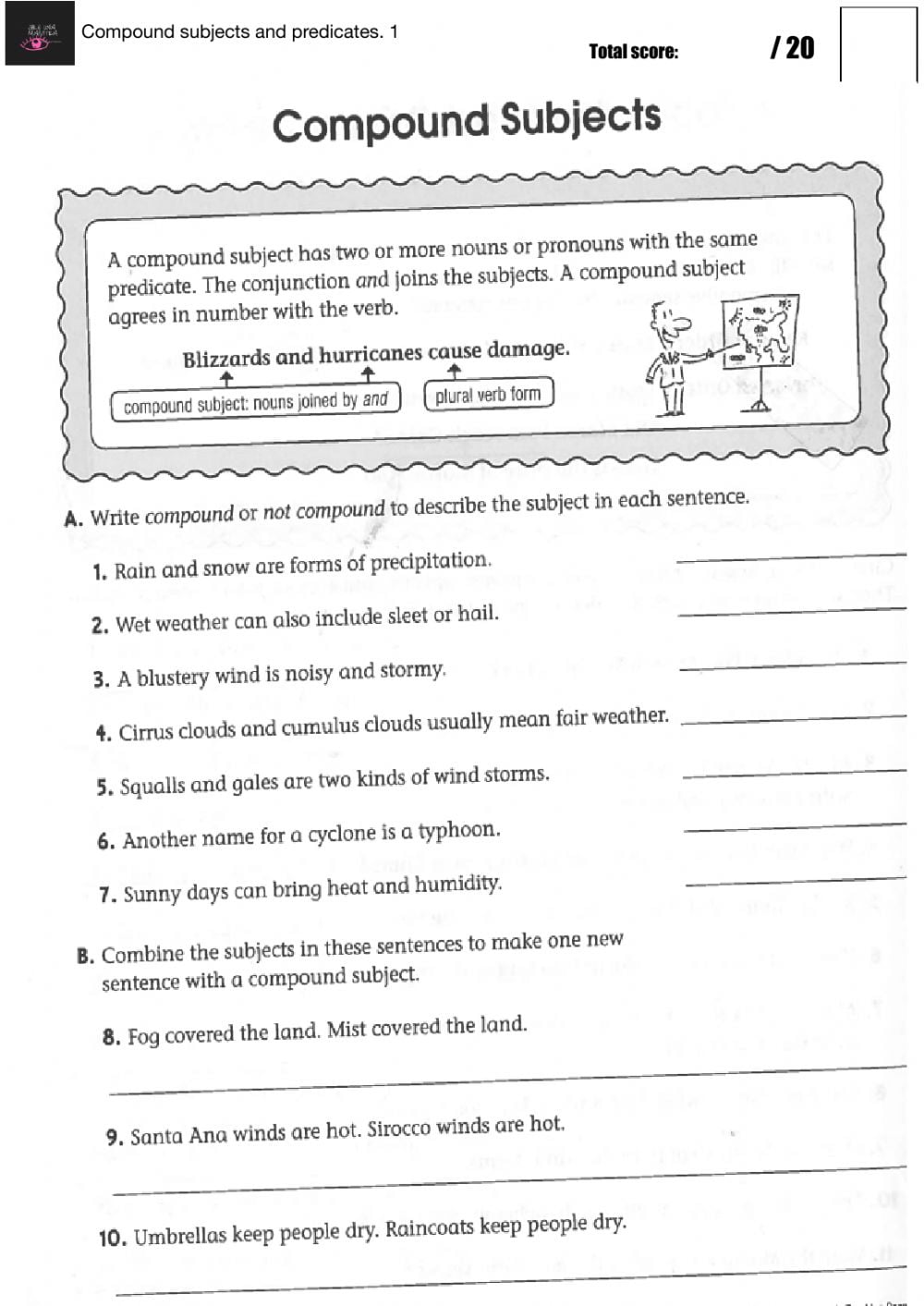Compound Predicates Sentences Worksheets WorksheetsCity