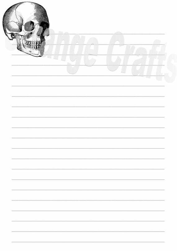 Halloween Skeleton Writing Paper - WorksheetsCity