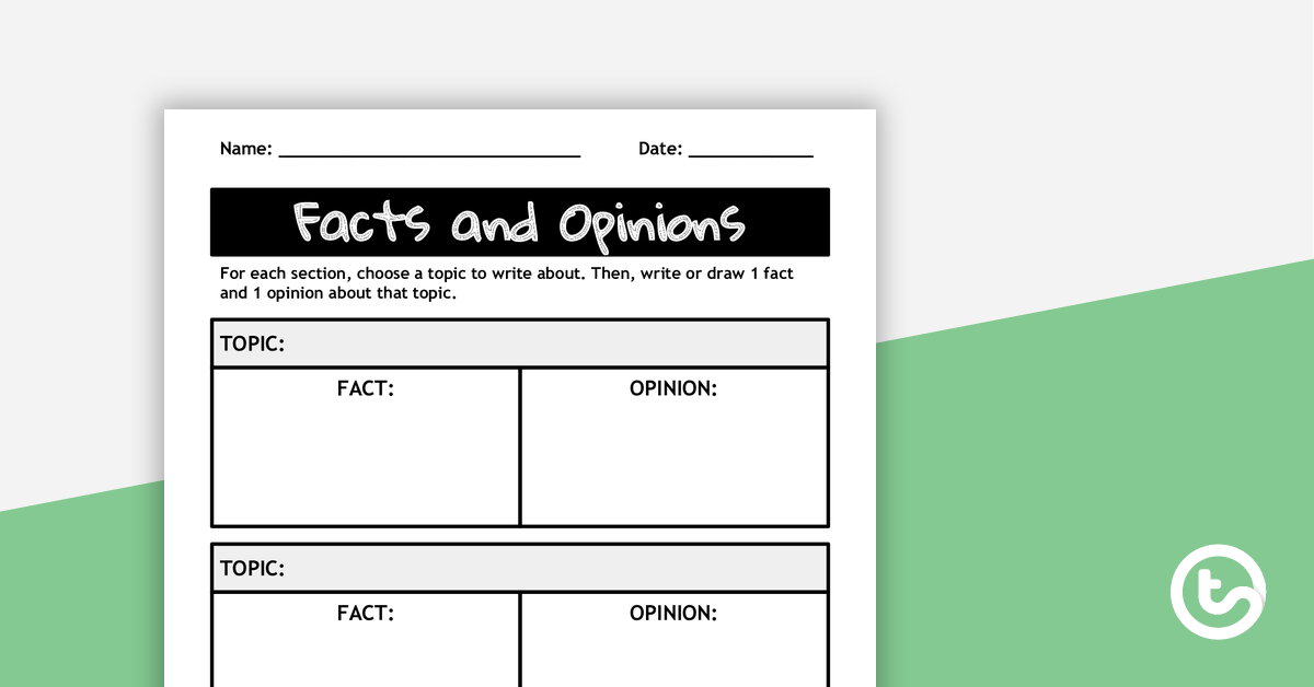 Fact And Opinion Landscape Graphic Organizer - WorksheetsCity