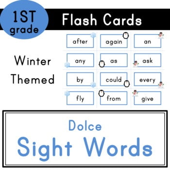 First Grade Snowman Sight Words Flash Cards - WorksheetsCity