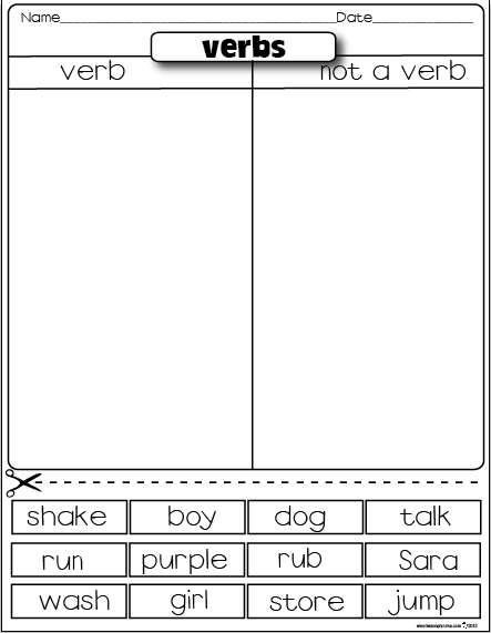 Verb Or Not A Verb Worksheets - WorksheetsCity
