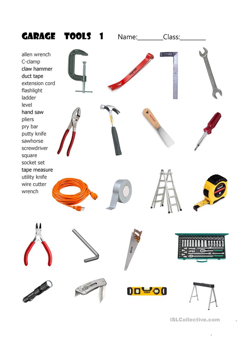 Tools Worksheets - WorksheetsCity