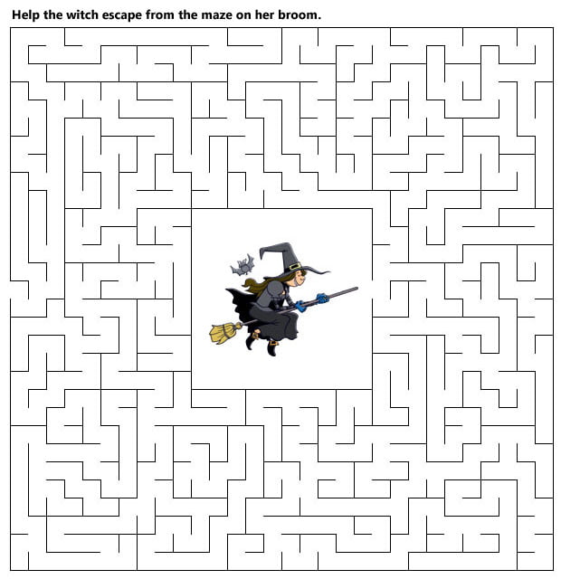 Medium Halloween Maze - WorksheetsCity