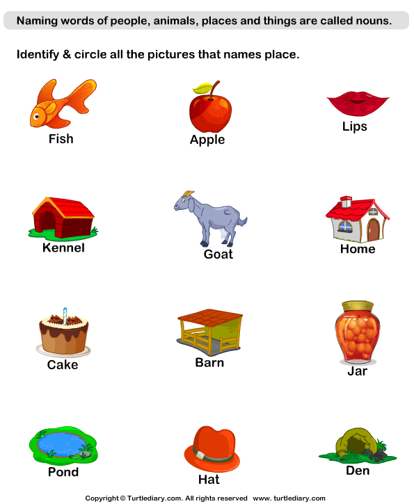 Identifying Places Nouns Worksheets WorksheetsCity