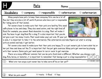 Starts With H Reading Comprehension Worksheets - WorksheetsCity