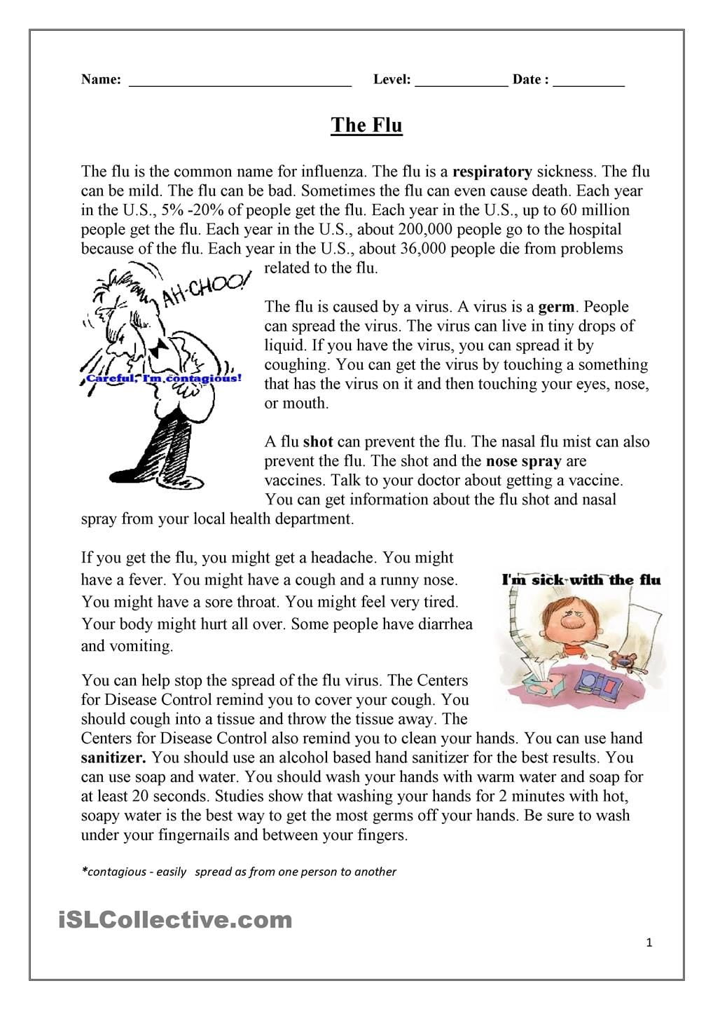 Getting Shots Reading Comprehension Worksheets - WorksheetsCity