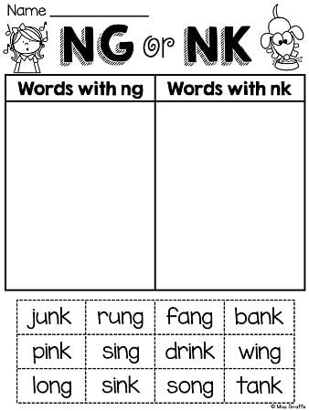 NG/NK Digraph Worksheets - WorksheetsCity