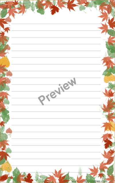 Thanksgiving Fall Leaves Writing Paper - WorksheetsCity