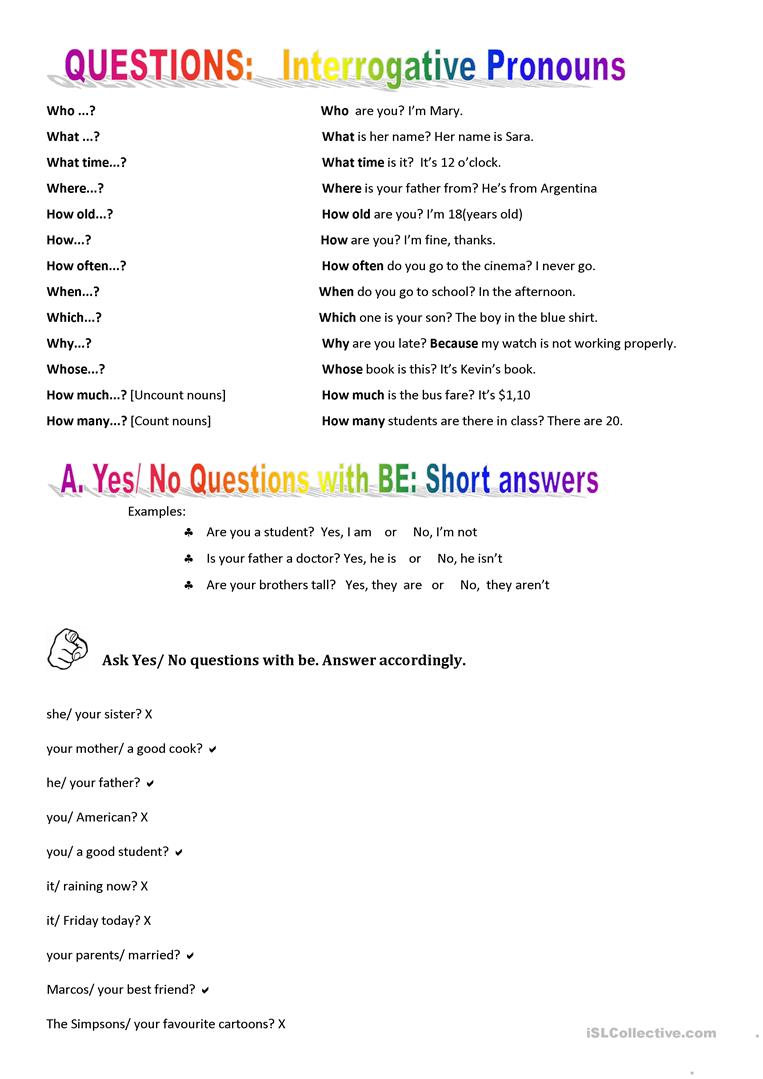 Questions Examples Worksheets - WorksheetsCity