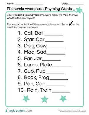 Finding Rhyming Words Worksheets - WorksheetsCity
