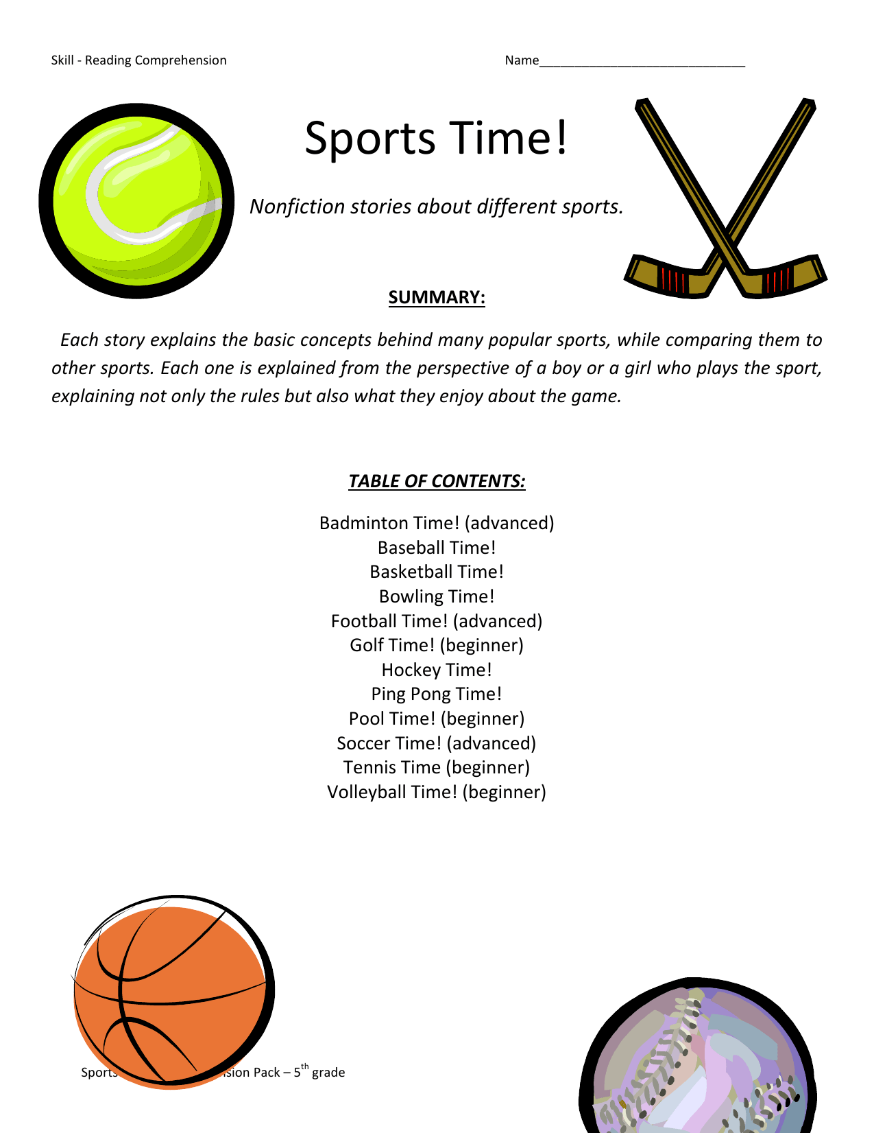 Bowling Time Reading Comprehension Worksheets - WorksheetsCity