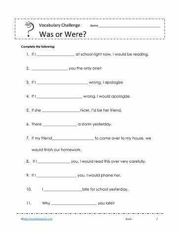 Was Were Fill In The Blanks Worksheets - WorksheetsCity