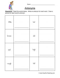 Antonym Matching Worksheets – WorksheetsCity