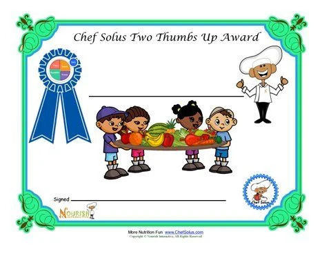 Healthy Snack Reward Certificate For Boys - WorksheetsCity
