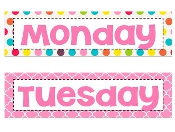 Days Of The Week Classroom Signs - WorksheetsCity