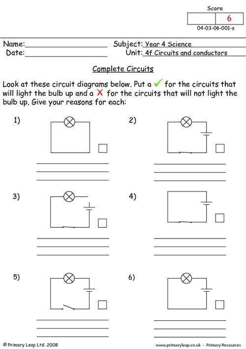 Circuits Conductors Worksheets - WorksheetsCity