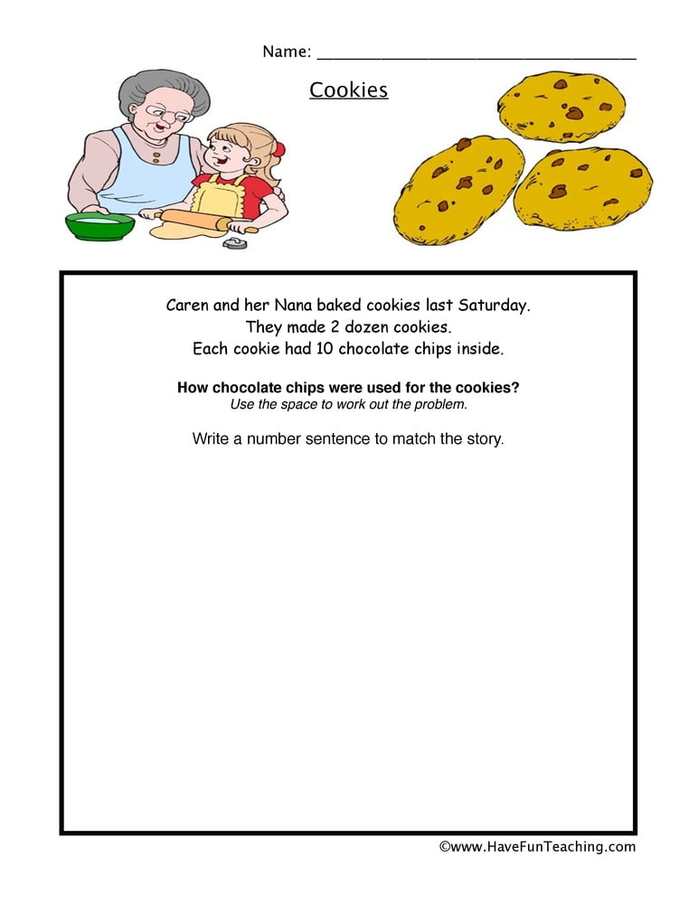 Cookies Multiplication Worksheets - WorksheetsCity