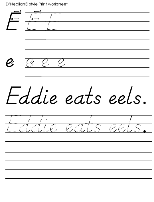 Letter S D'Nealian Style Handwriting Practice Worksheets - WorksheetsCity