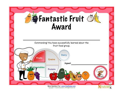 Healthy Snack Reward Certificate For Boys - WorksheetsCity