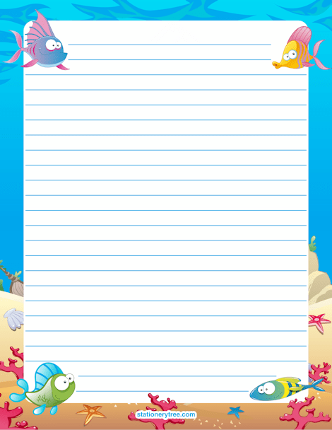 Fish Writing Paper - WorksheetsCity