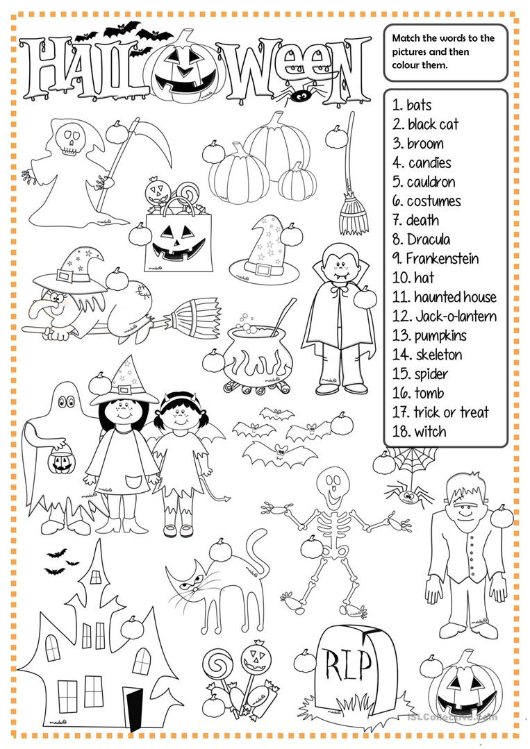 Halloween Matching Worksheets - WorksheetsCity