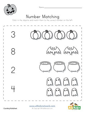 Halloween Matching Worksheets - WorksheetsCity