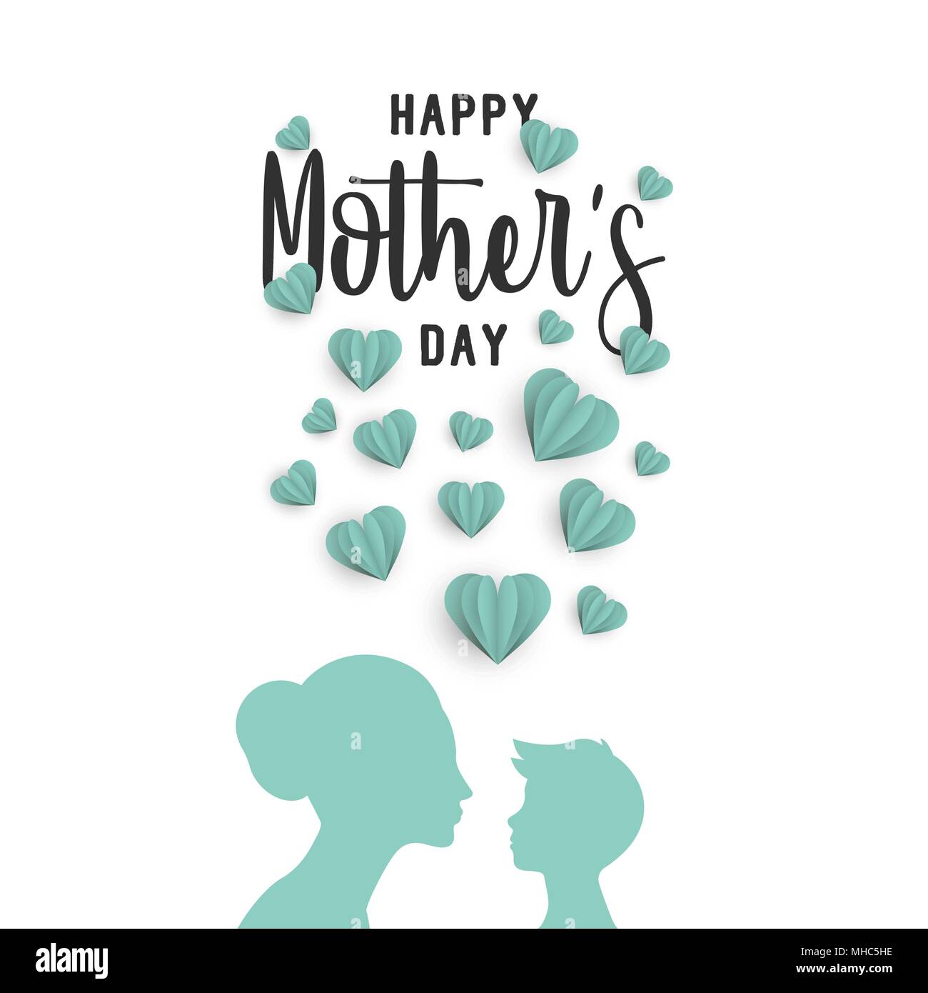 Mother Day Boy With Heart Card - WorksheetsCity