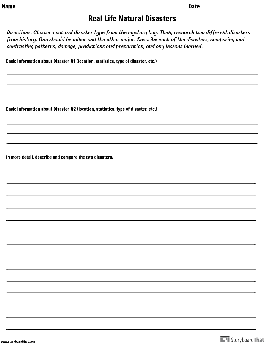 Natural Disasters History Research Worksheets - WorksheetsCity