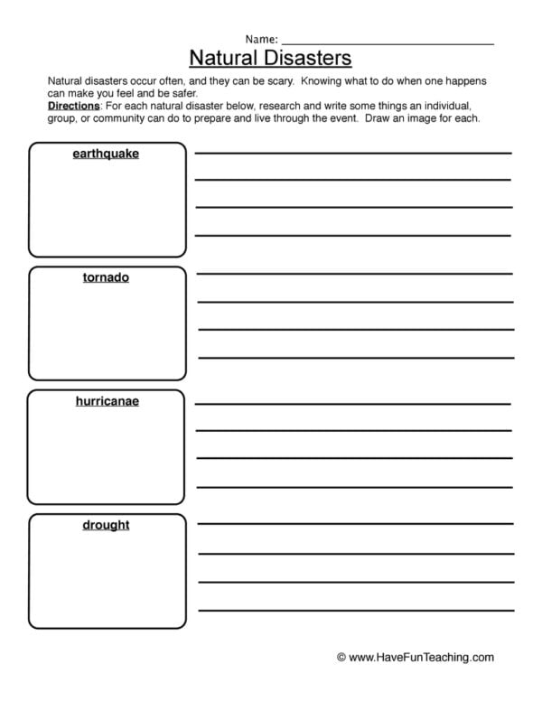 Natural Disasters History Research Worksheets - WorksheetsCity