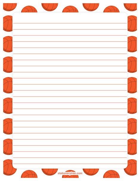 Basketball Writing Paper - WorksheetsCity