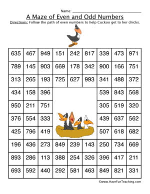 Even Number Maze Worksheets Birds - WorksheetsCity