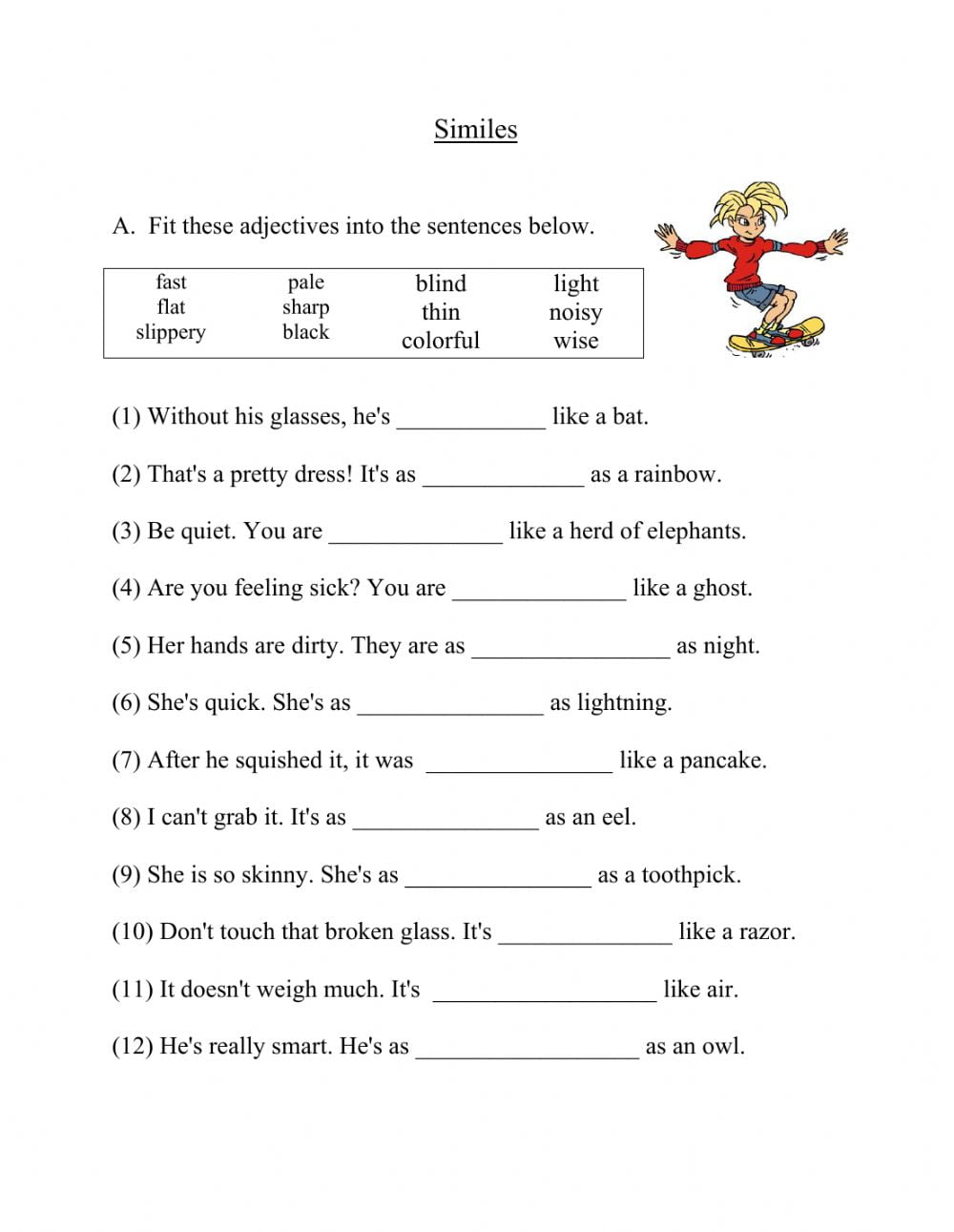 Similes Worksheets - WorksheetsCity