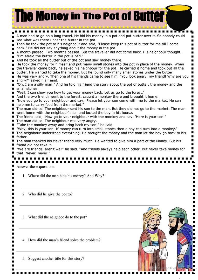 Found Money Reading Comprehension Worksheets - WorksheetsCity