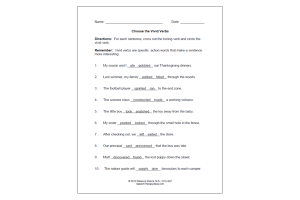 Vivid Verbs Worksheets - WorksheetsCity
