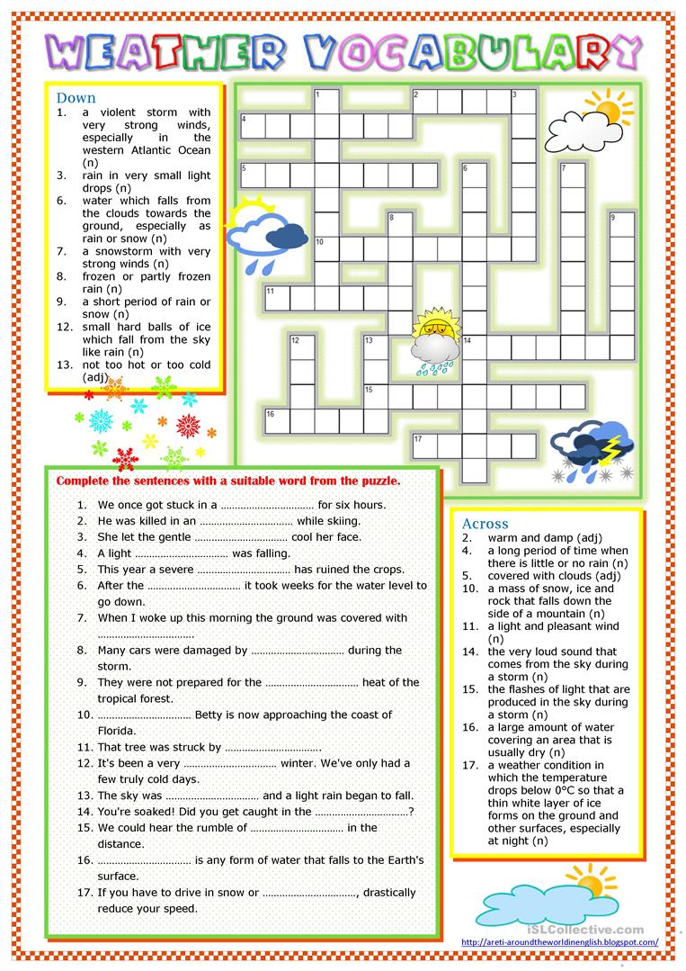Weather Words Worksheets - WorksheetsCity