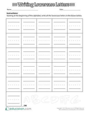 Lowercase Letters Writing Worksheets - WorksheetsCity